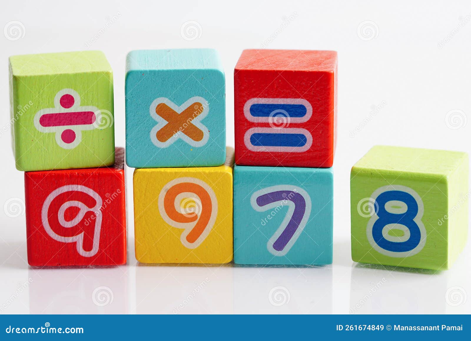 Number Wood Block Cubes for Learning Mathematic, Education Math Concept ...