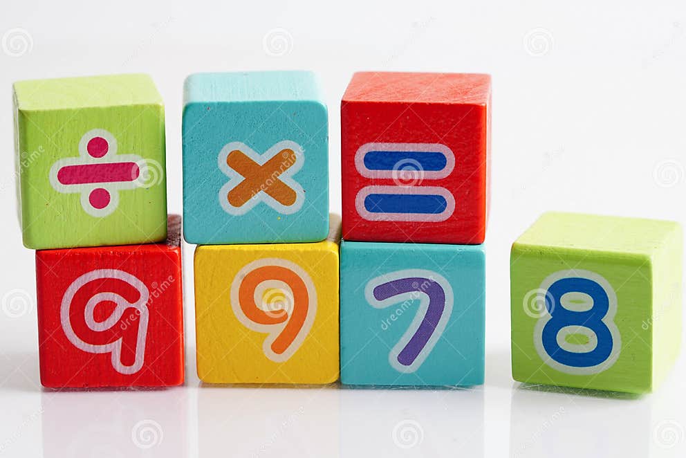 Number Wood Block Cubes for Learning Mathematic, Education Math Concept ...