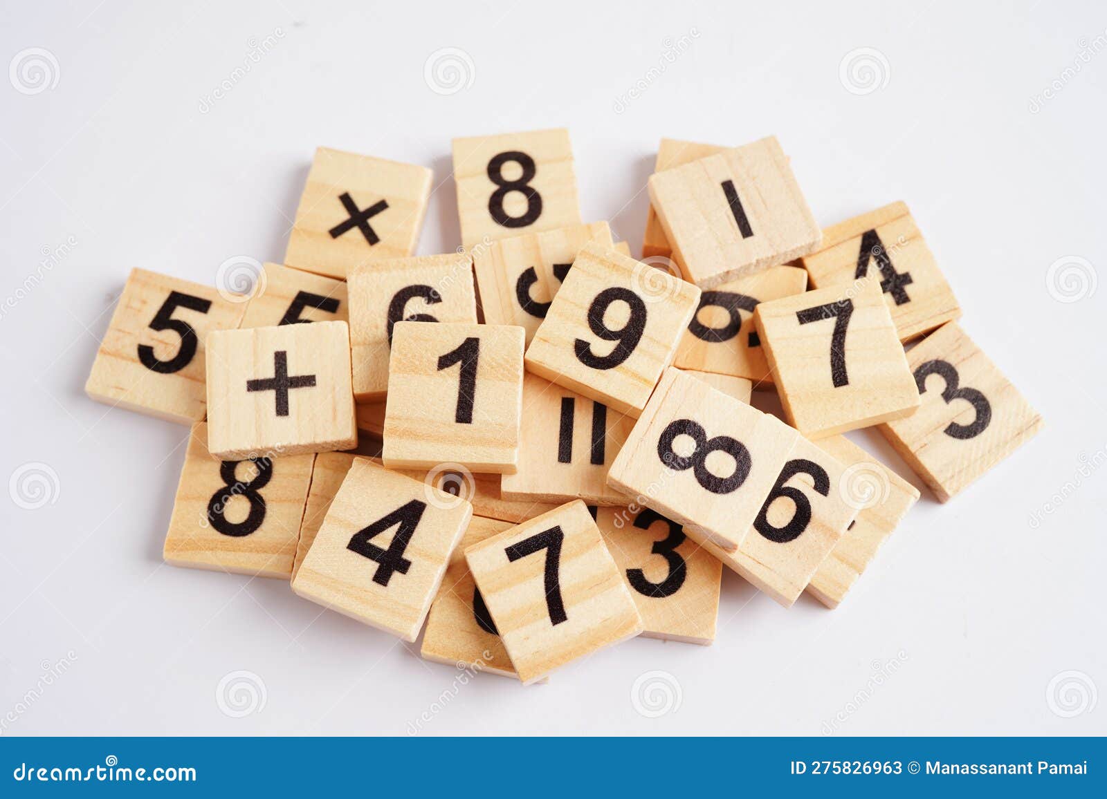 Number Wood Block Cubes for Learning Mathematic, Education Math Concept ...