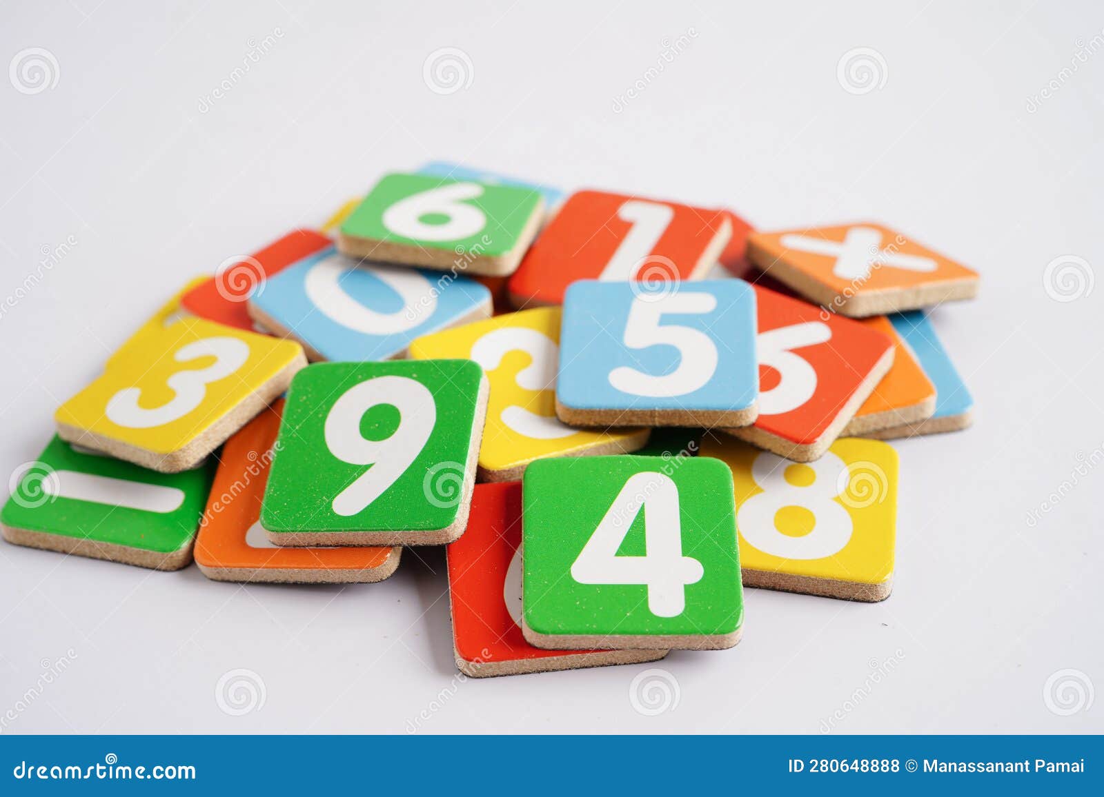 Number Wood Block Cubes for Learning Mathematic, Education Math Concept ...