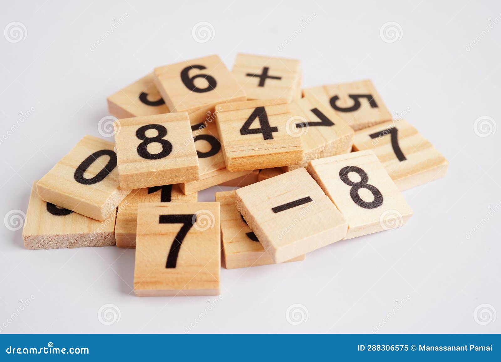 Number Wood Block Cubes for Learning Mathematic, Education Math Concept ...