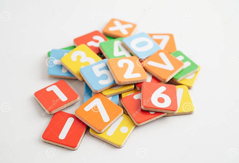 Number Wood Block Cubes for Learning Mathematic, Education Math Concept ...