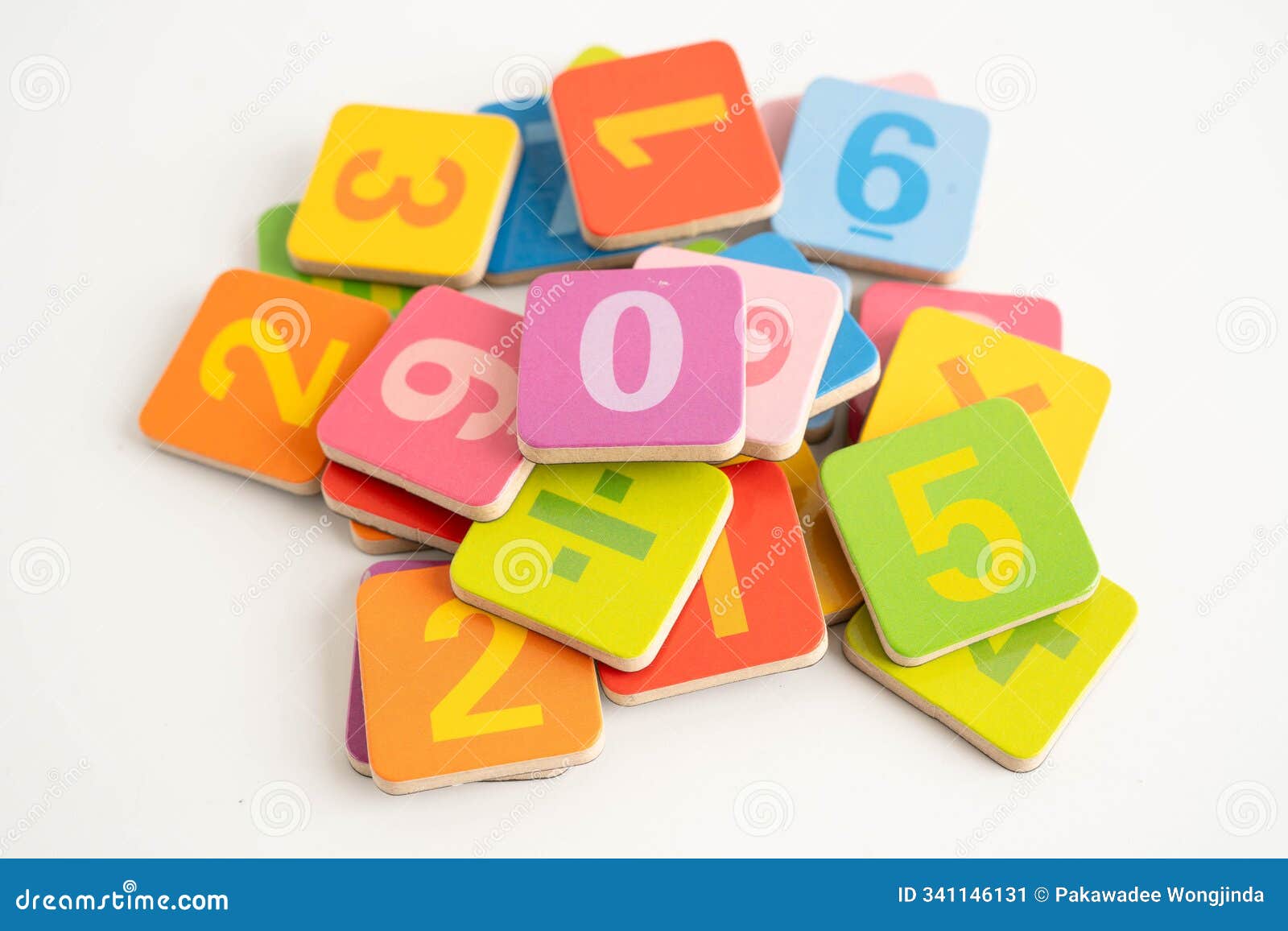 Number Wood Block Cubes for Learning Mathematic, Education Math Concept ...