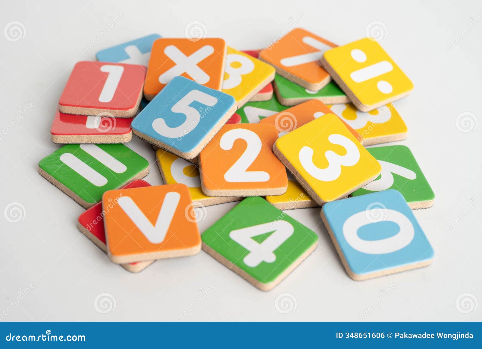 Number Wood Block Cubes for Learning Mathematic, Education Math Concept ...