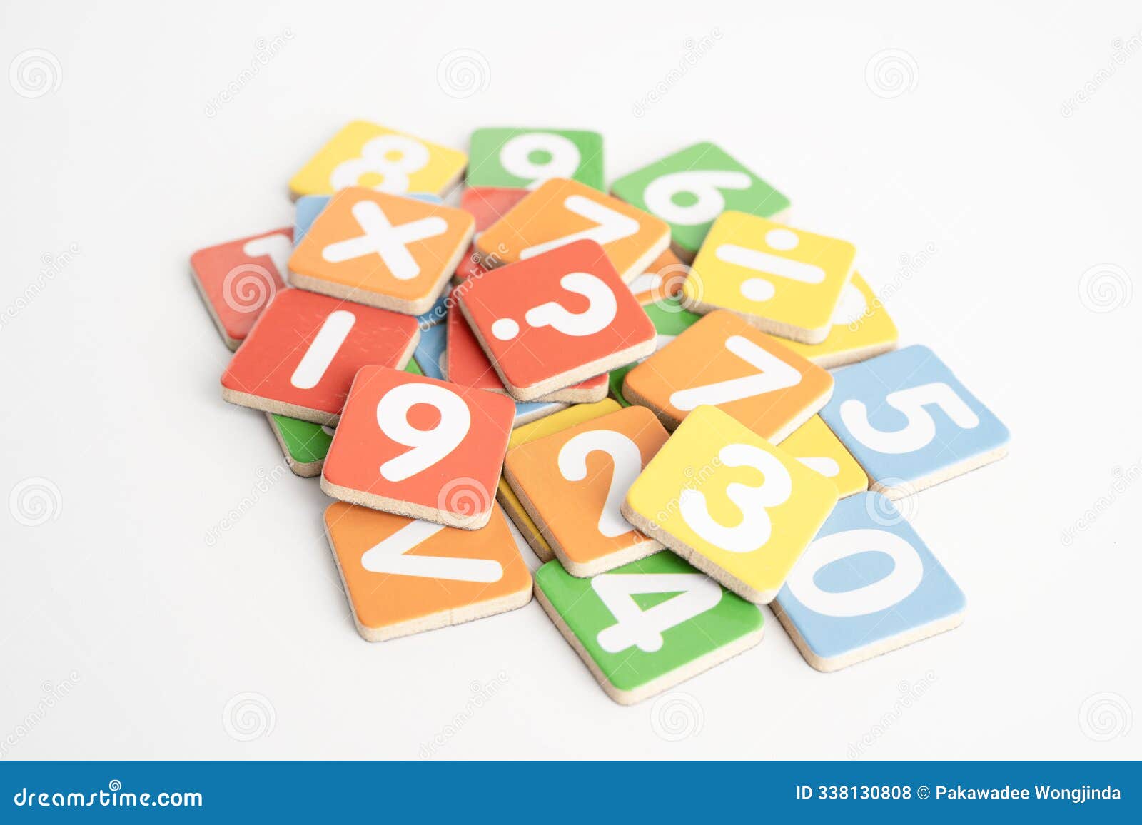 Number Wood Block Cubes for Learning Mathematic, Education Math Stock ...
