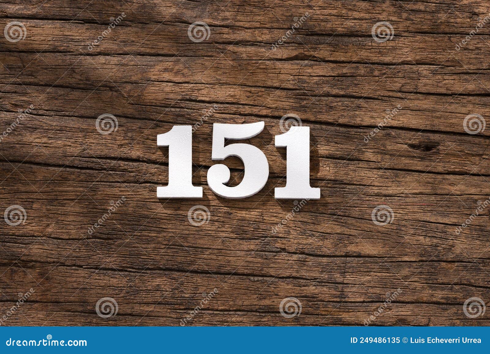 Number 151 in Wood, Isolated on Rustic Background Stock Image - Image ...