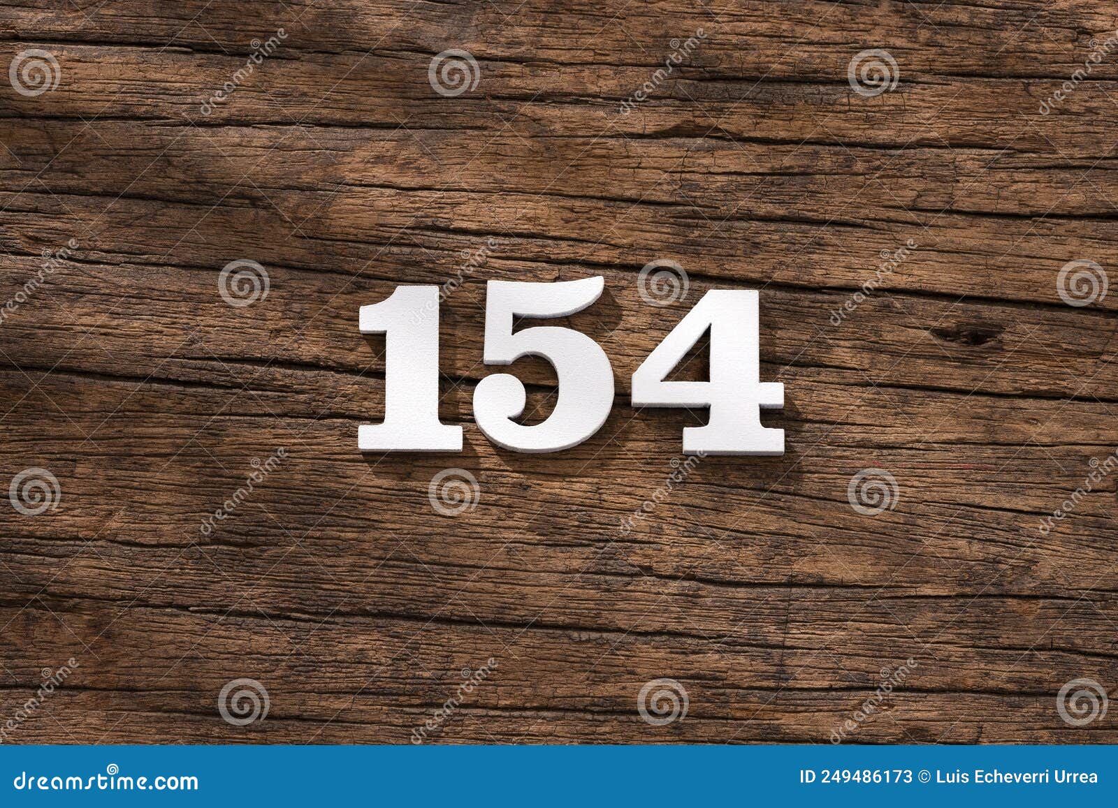 Number 154 - Piece on Rustic Wood Background Stock Image - Image of ...