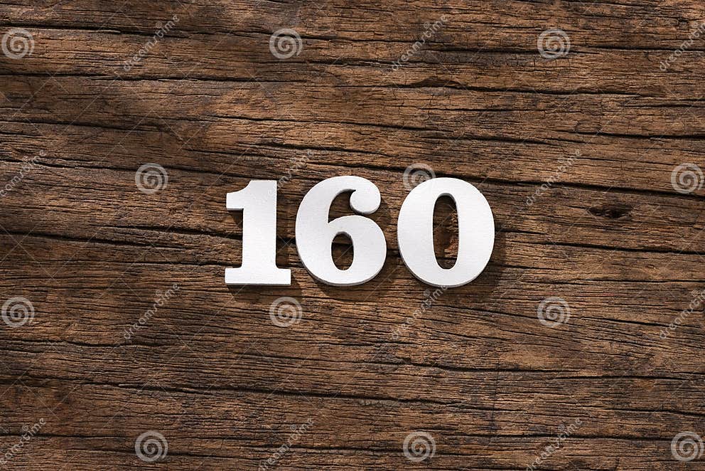 Number 160 - Piece on Rustic Wood Background Stock Photo - Image of ...