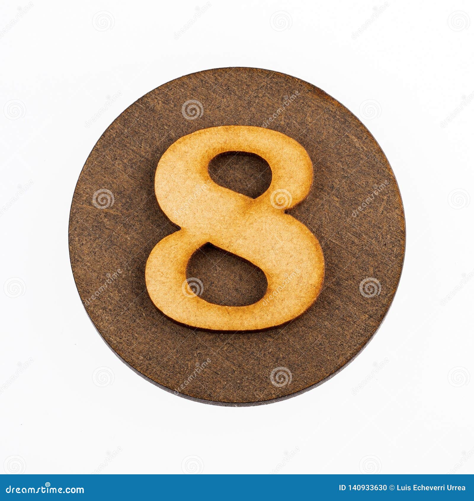 Number 8 in Wood - White Background Stock Photo - Image of texture ...