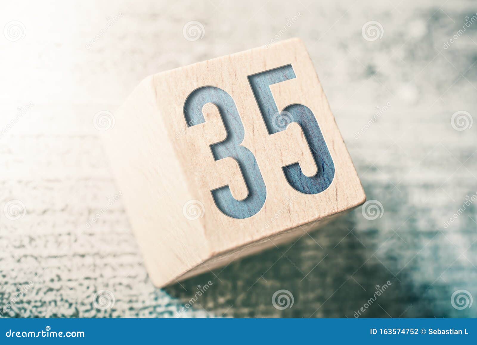 Number 35 on a Wooden Block on a Table Stock Photo - Image of days ...