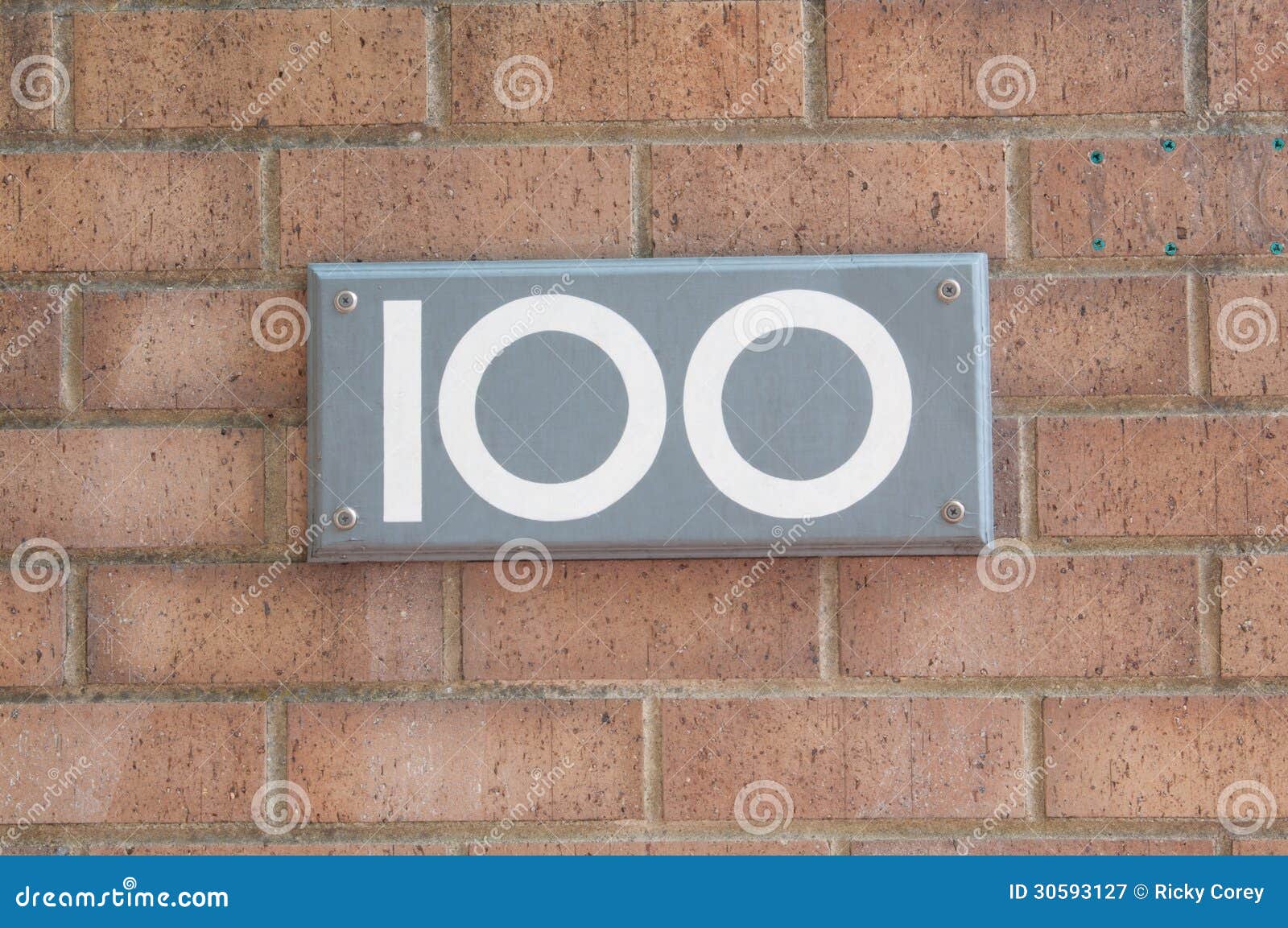 Number 100 stock image. Image of plaque, brick, wall - 30593127