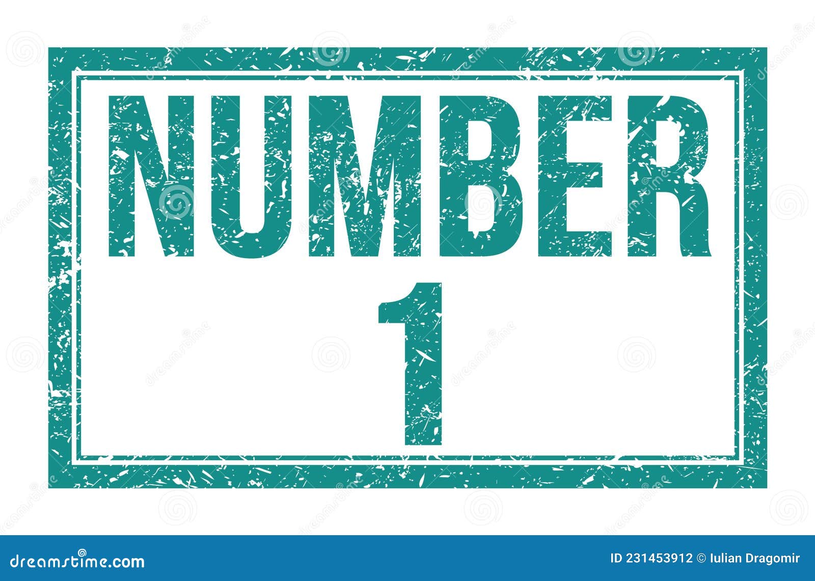 NUMBER 1, Words on Blue Rectangle Stamp Sign Stock Illustration ...