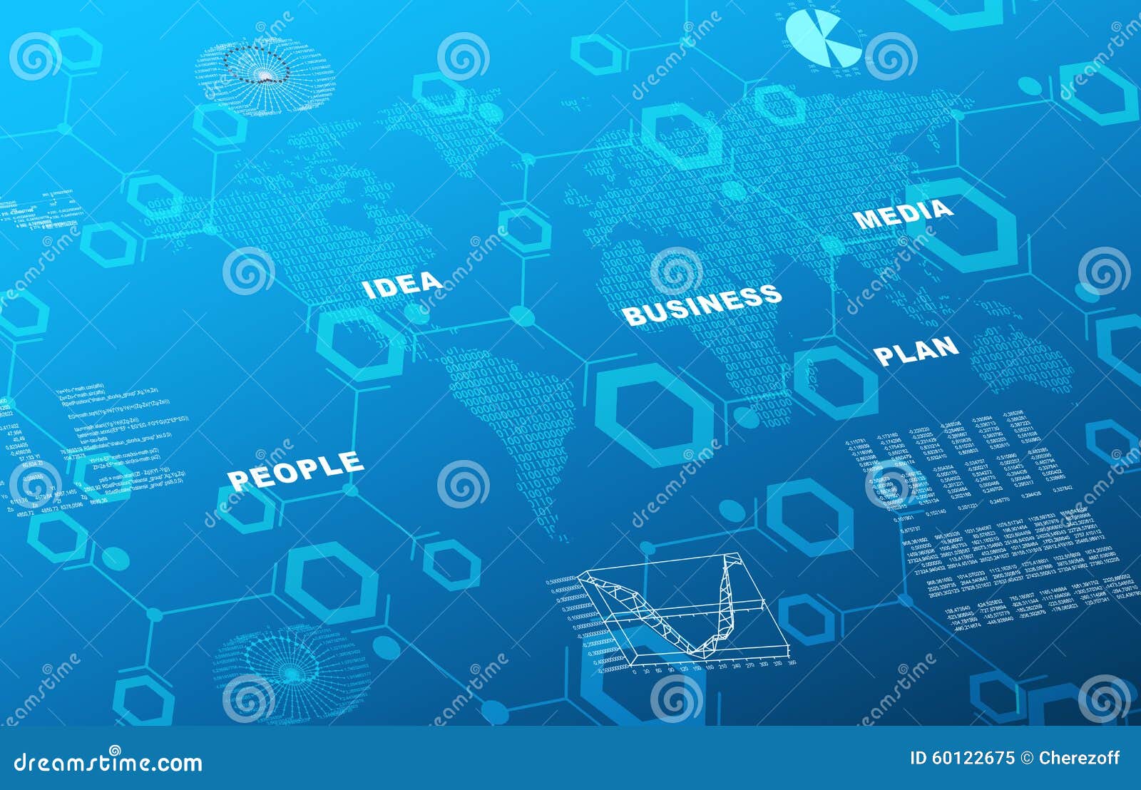 Number World Map with Graphs Stock Illustration - Illustration of blue ...