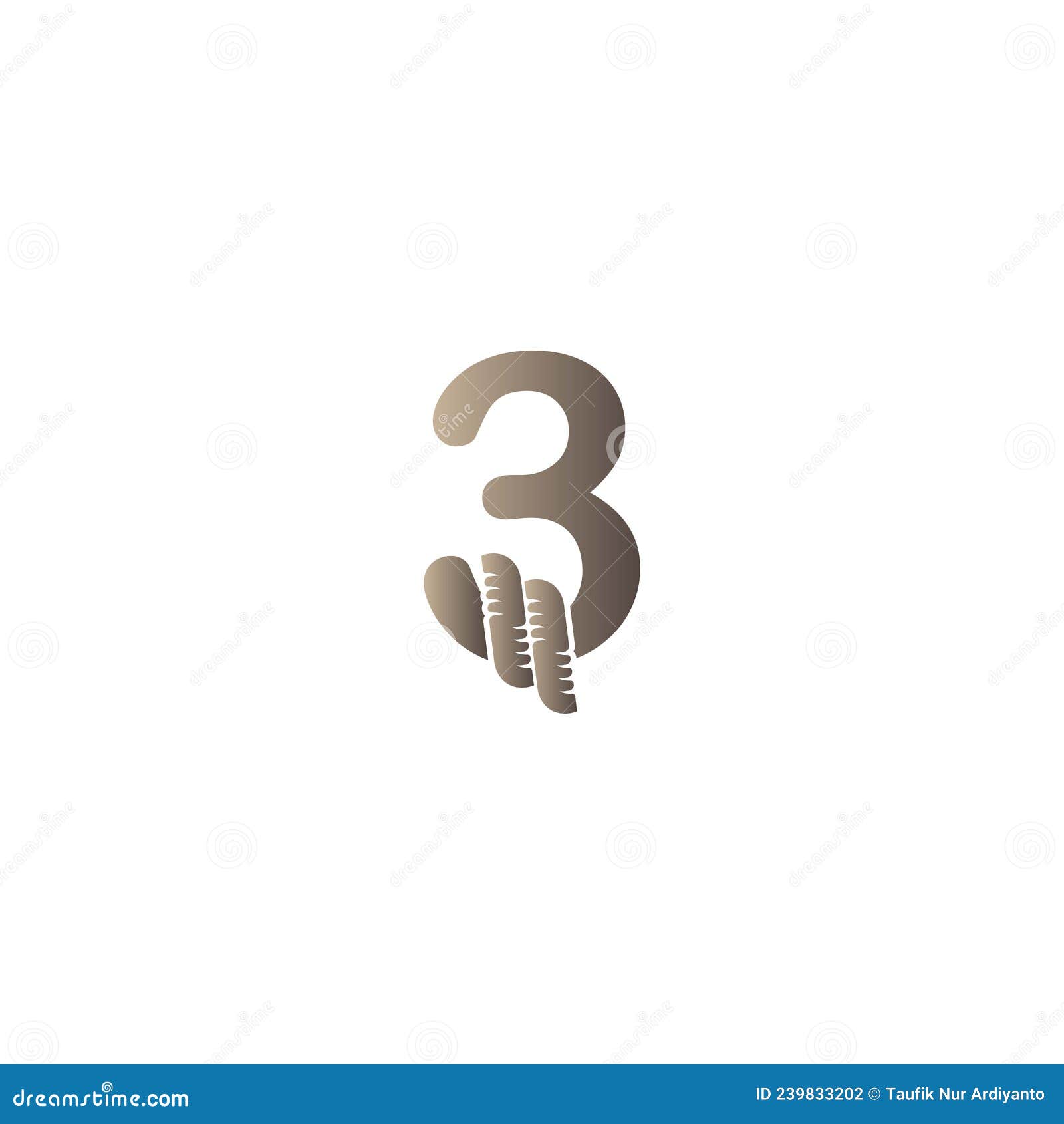 Number 3 Wrapped in Rope Icon Logo Design Illustration Stock Vector ...