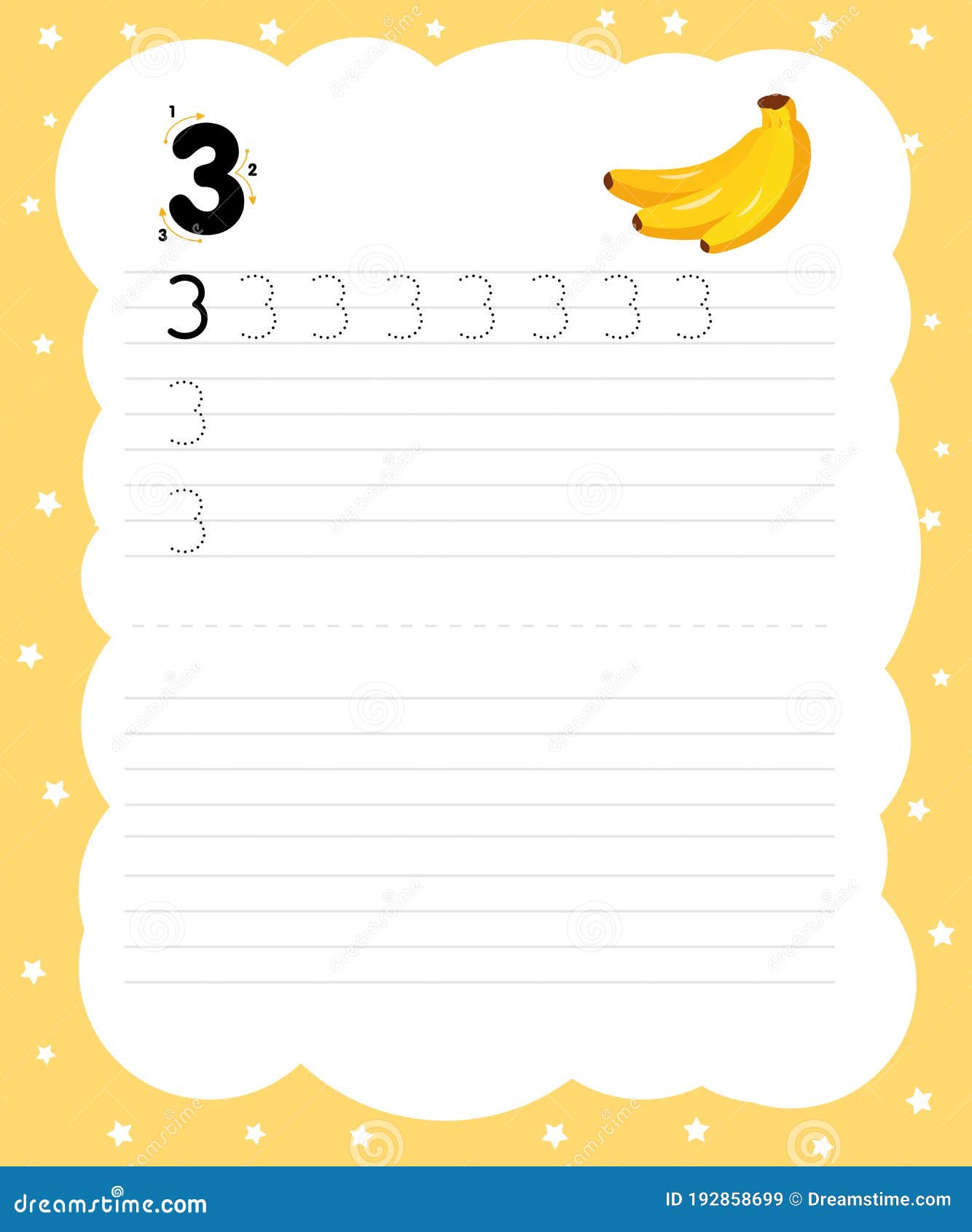 Writing Practice Number Three Stock Vector - Illustration of cartoon ...