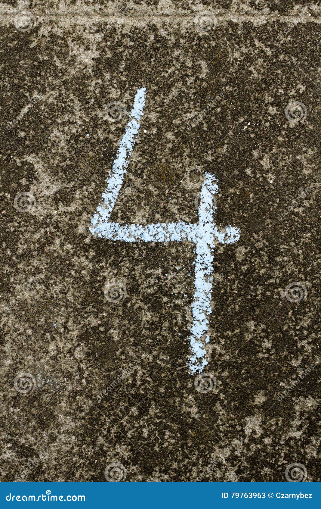 Number 4 Written in Colorful Chalk Stock Image - Image of piece ...