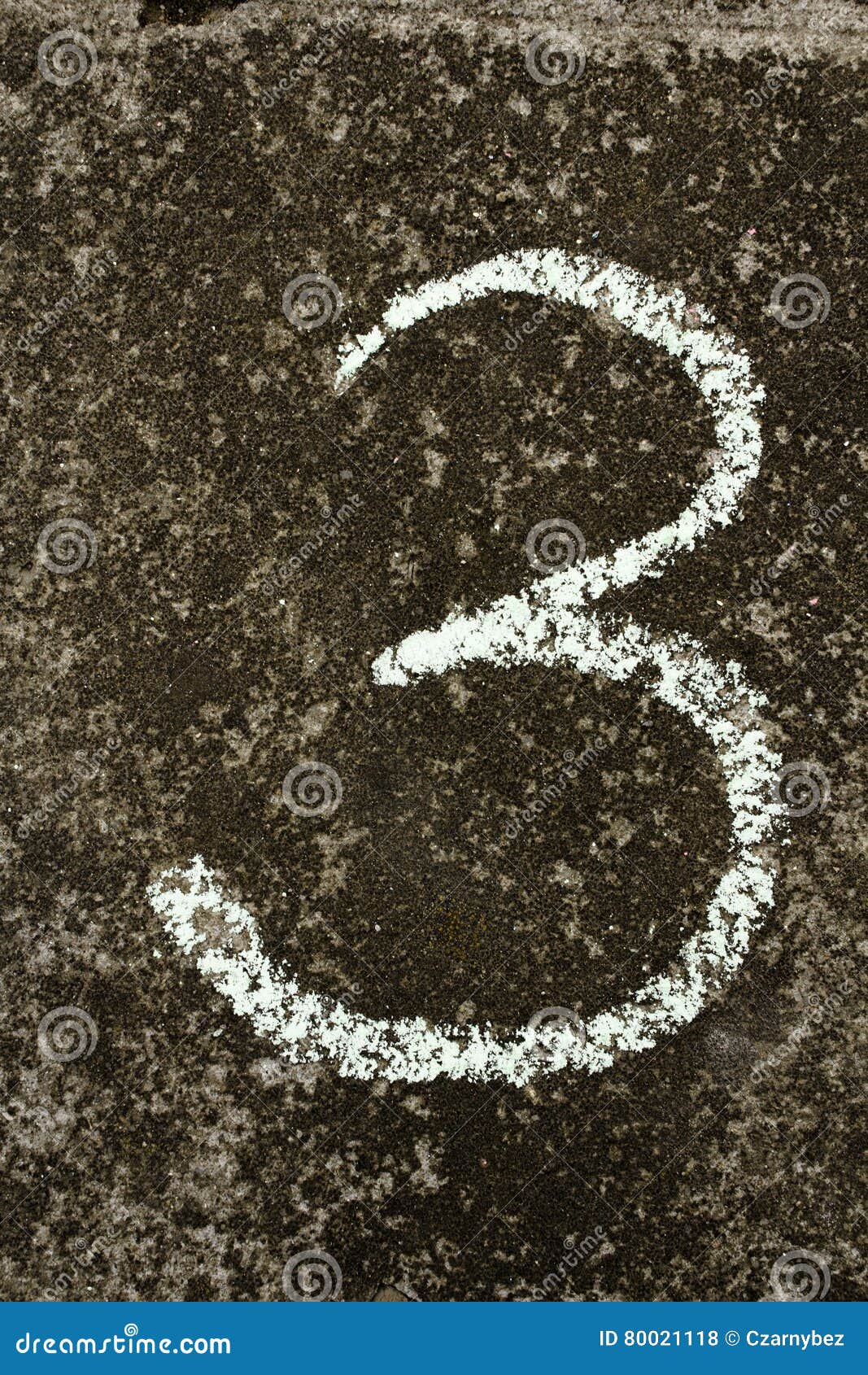Number 3 Written in Colorful Chalk Stock Photo - Image of sidewalk ...