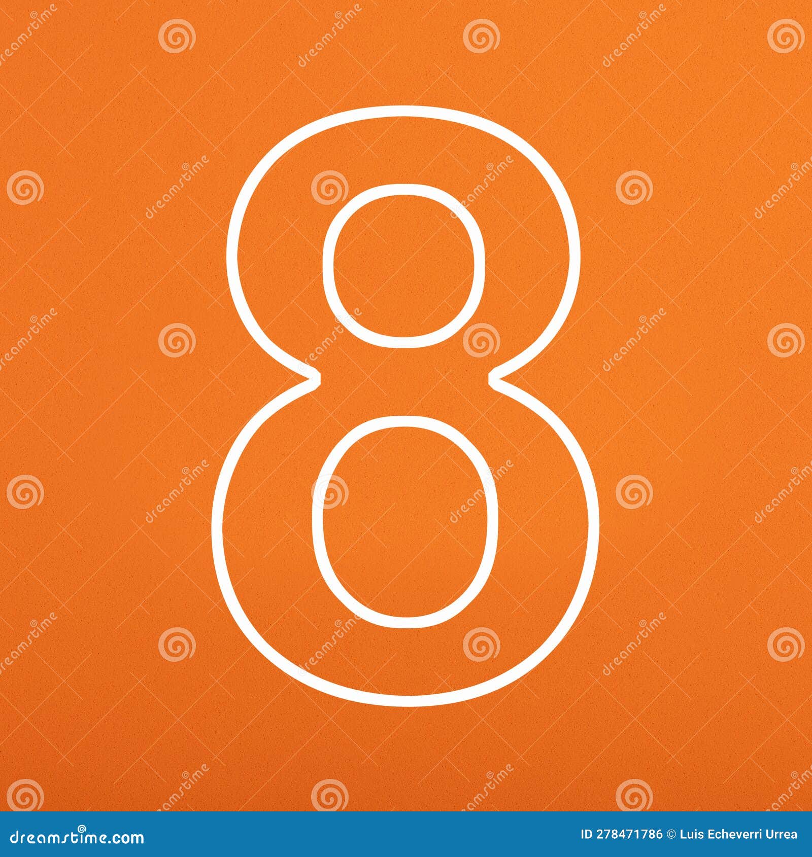 Number 8 Written in White on Orange Foamy Background Stock Photo ...