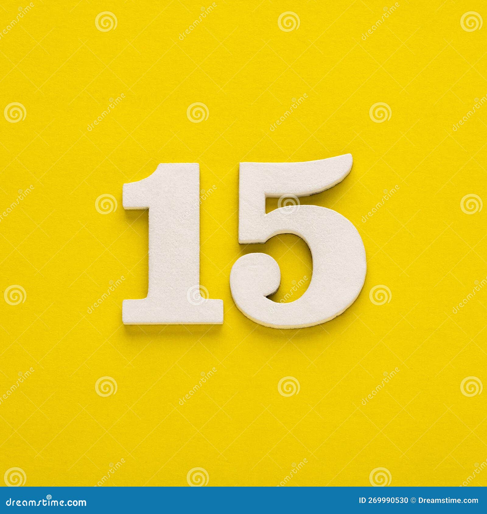 Number 15 on a Yellow Background - Two-digit Number in White Stock ...