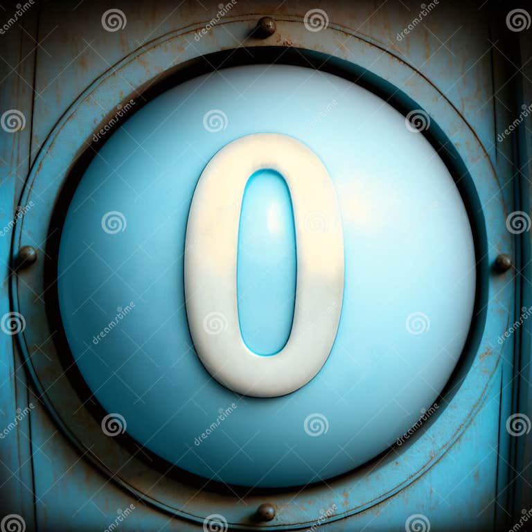 Number Zero on a Blue Background, 3d Render, Square Image Stock ...