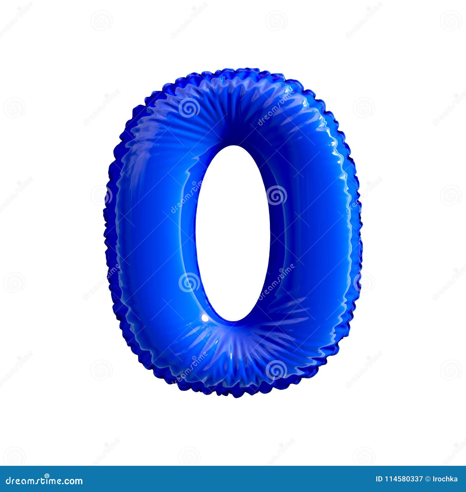 Number 0 Zero of Blue Balloons on a White Background. Stock ...
