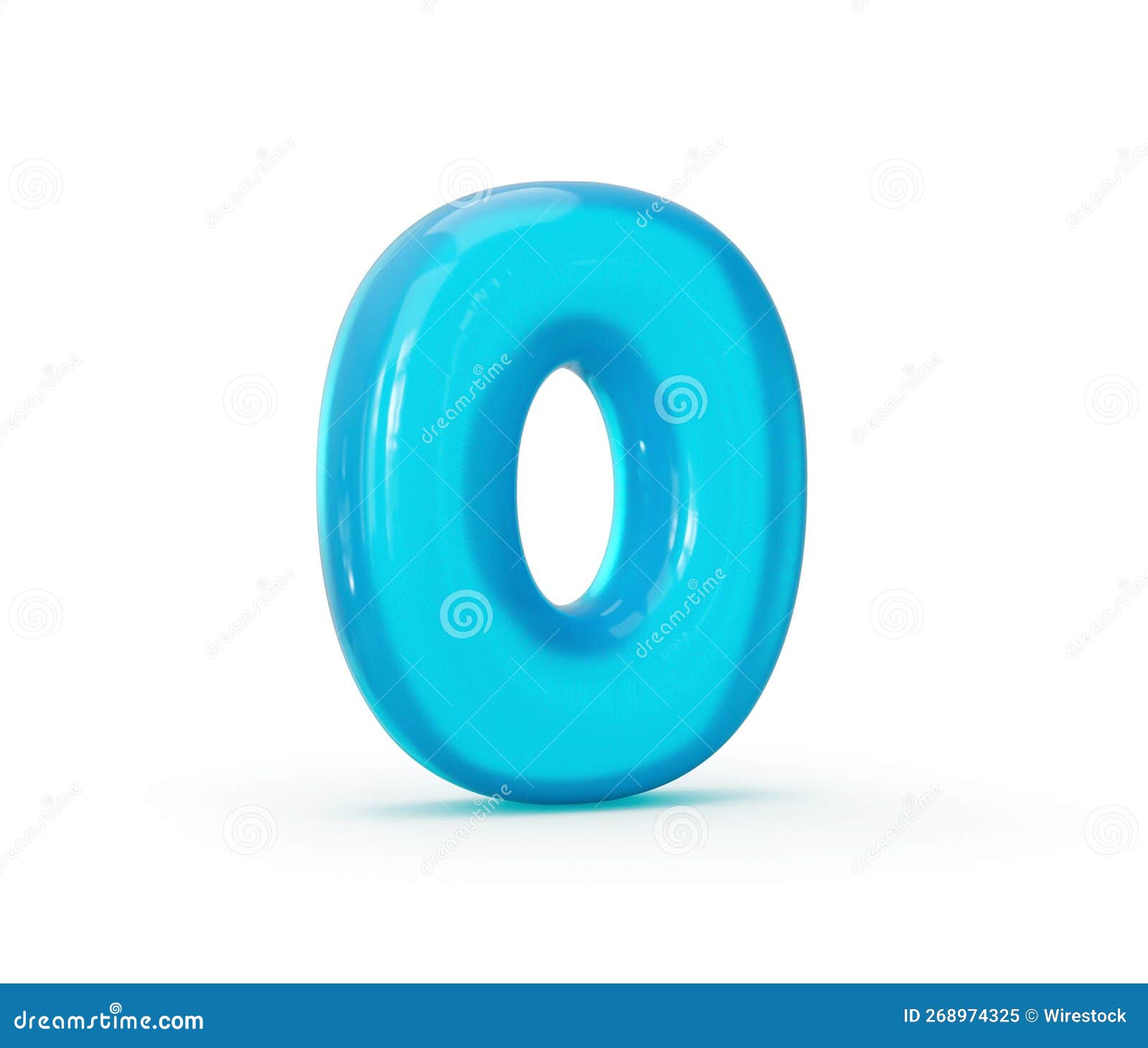 Number Zero in a Blue Jelly Style Isolated on a White Background Stock ...