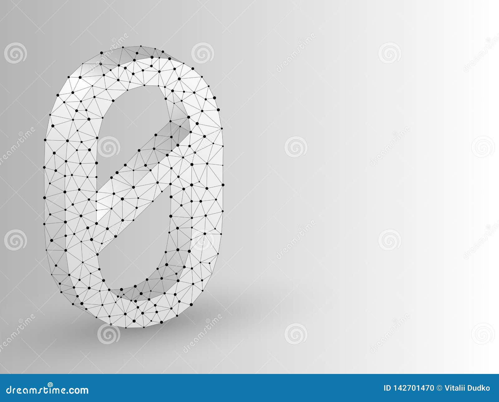Number Zero 3D Low Poly Abstract Illustration . Origami Vector Digit 0 ...