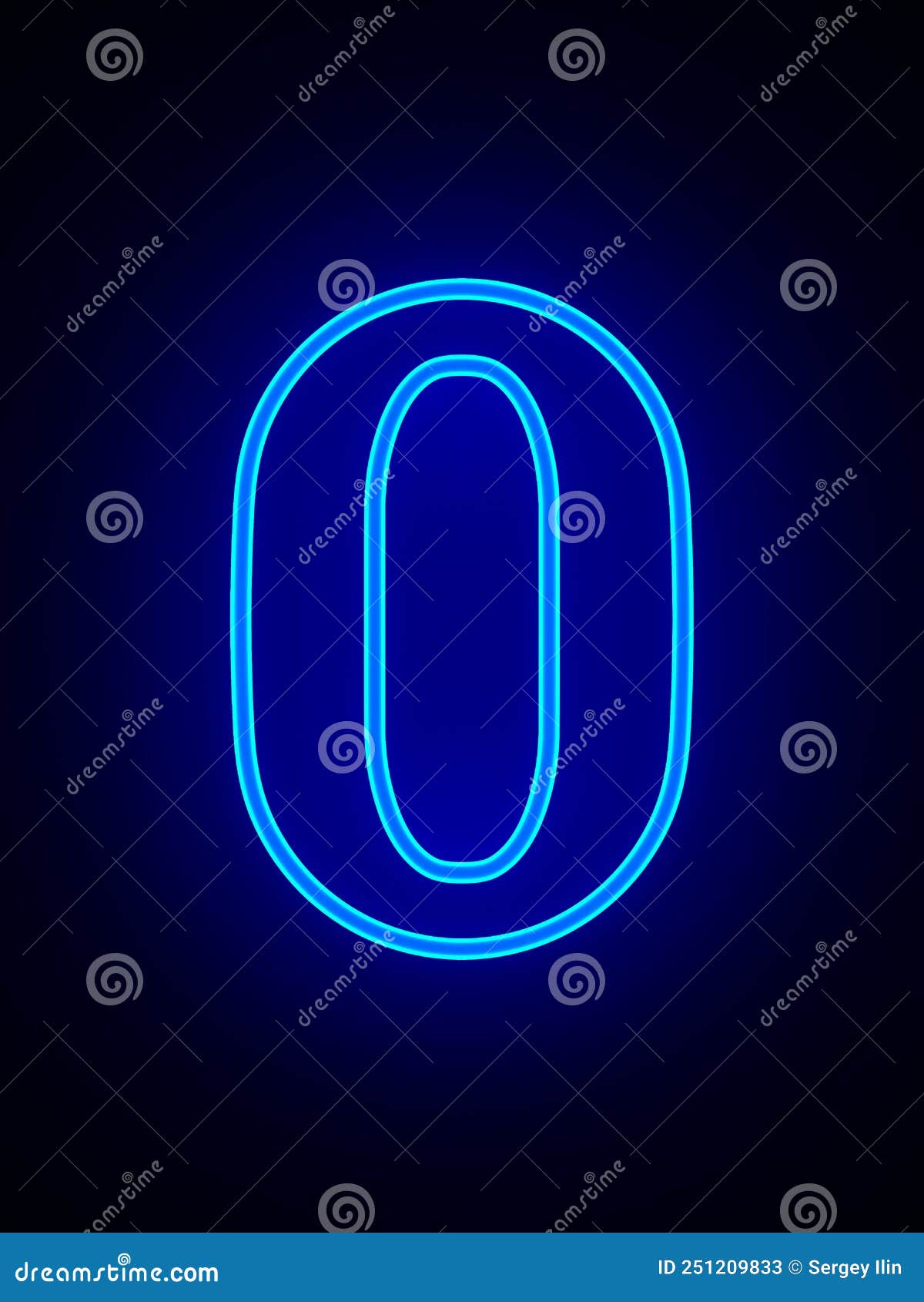 Number Zero on Dark Background. 3D Illustration Stock Illustration ...