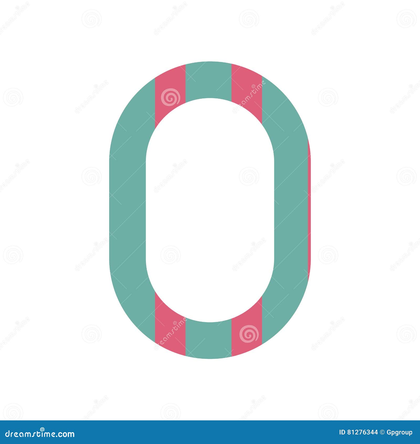 Number Zero Design with Vertical Colorful Striped Stock Illustration ...