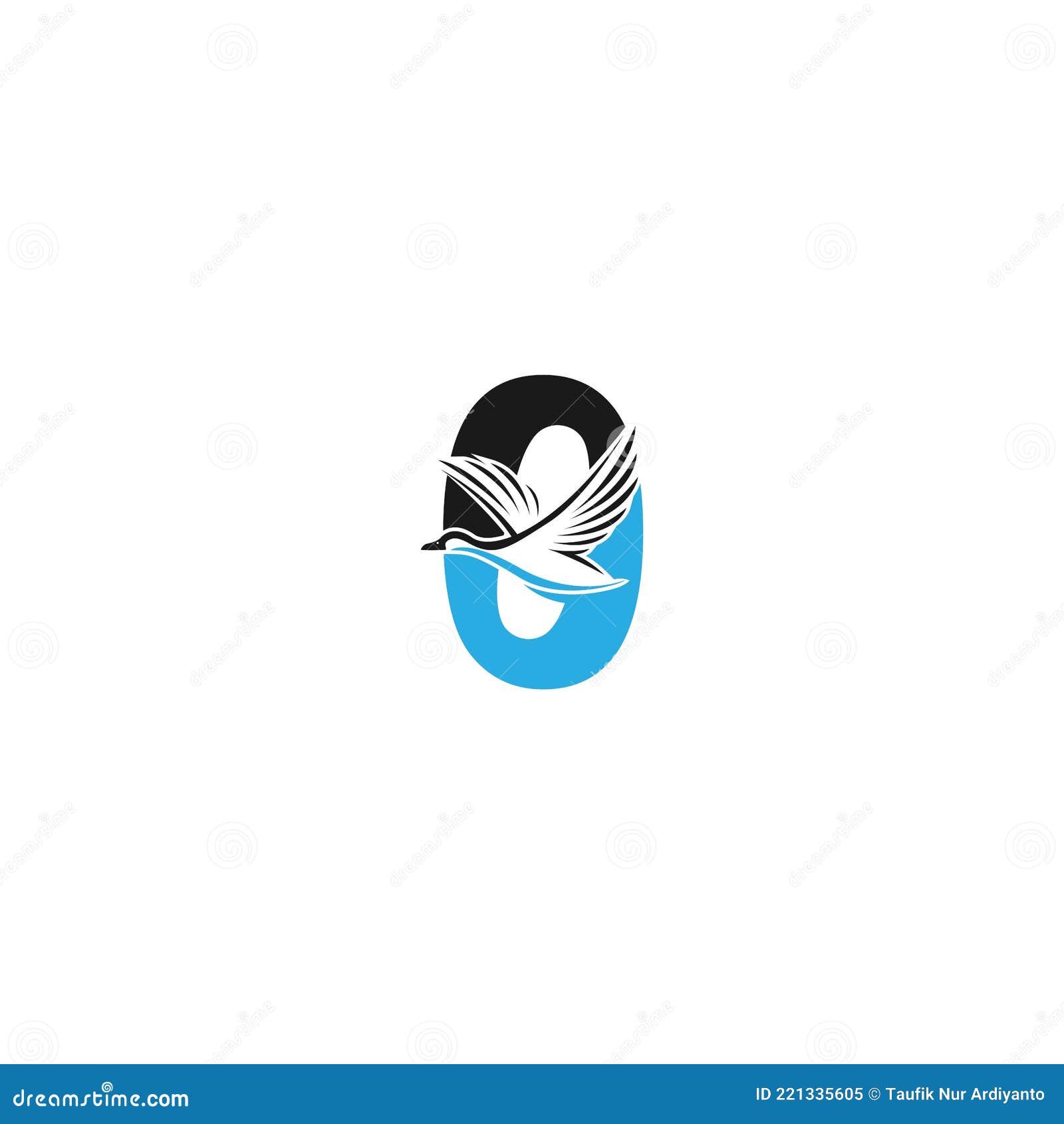 Number Zero with Duck Icon Logo Design Illustration Stock Illustration ...