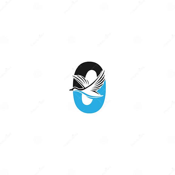 Number Zero with Duck Icon Logo Design Illustration Stock Illustration ...
