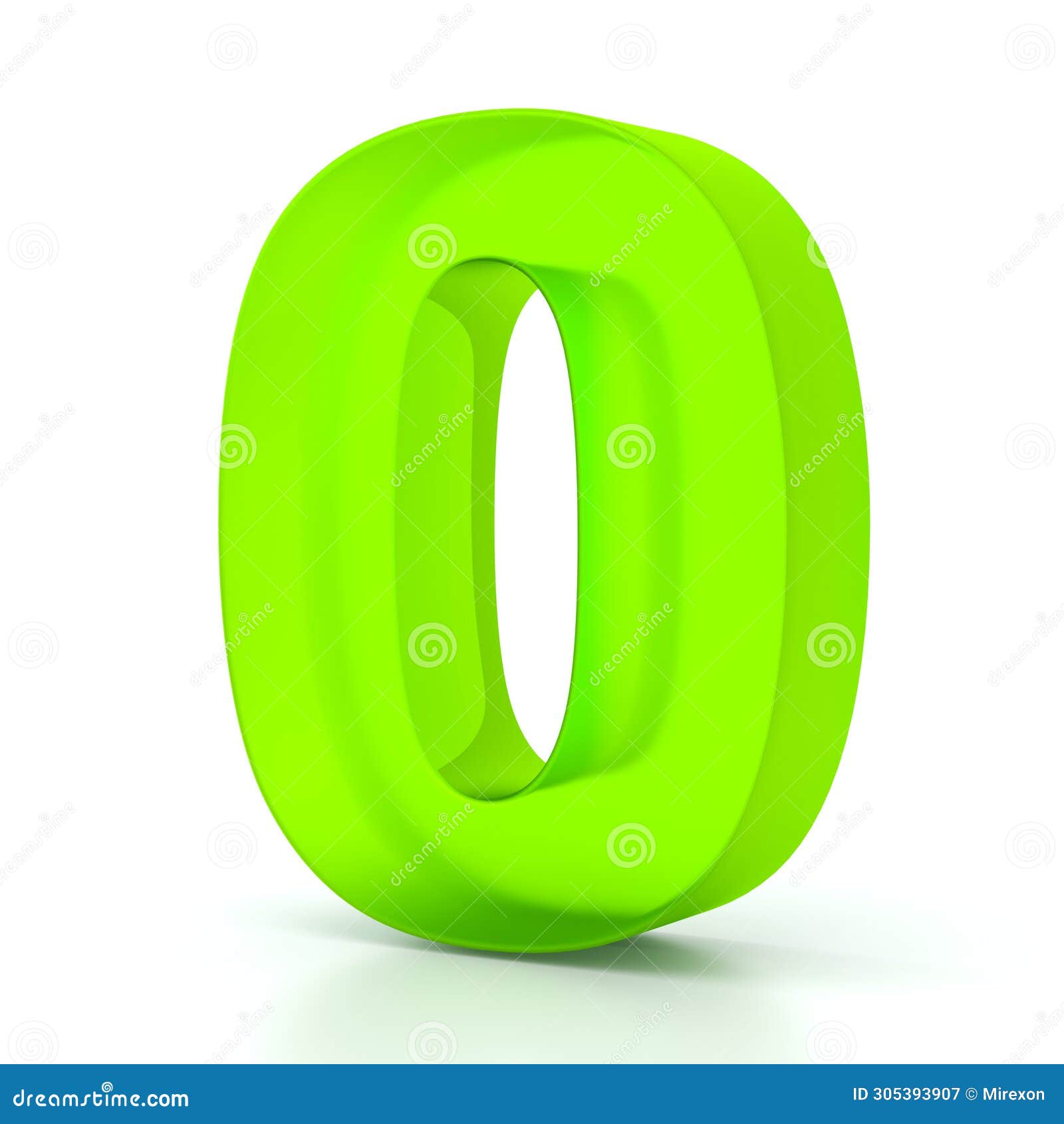 Number Zero with Green Glass Material. 3d Symbol for Graphic Design ...