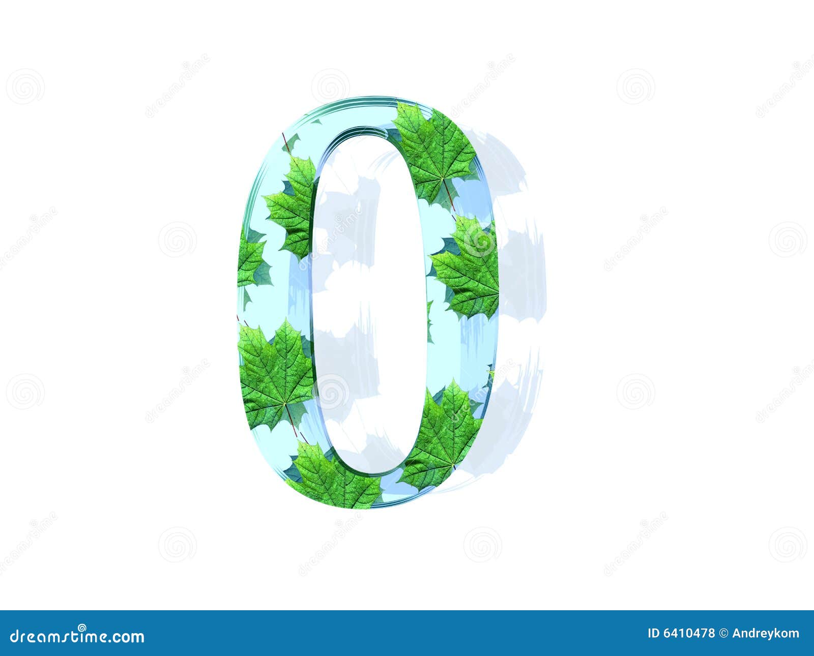 Number Zero with Leaf Theme Stock Illustration - Illustration of ...
