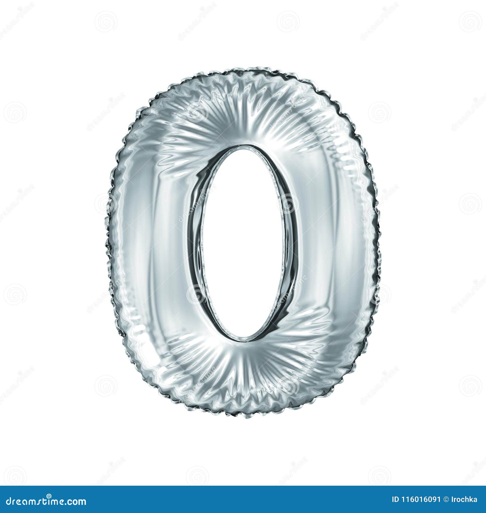 Number 0 Zero Made Of Silver Balloon Isolated On A White Background ...