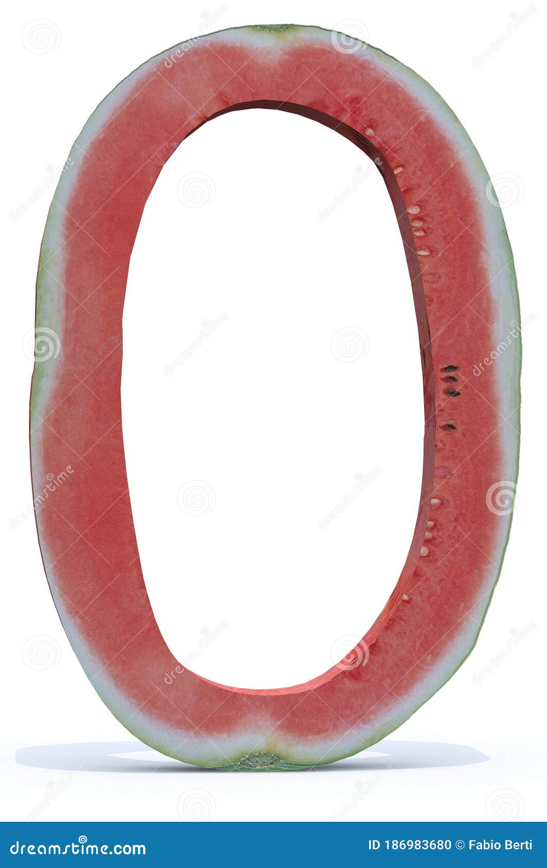 Number Zero Made with Watermelon Stock Illustration - Illustration of ...