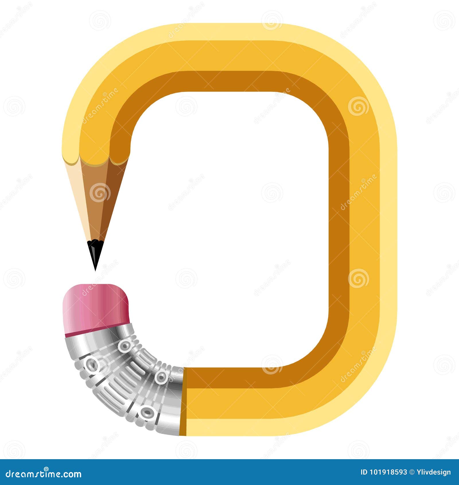 Number Zero Pencil Icon, Cartoon Style Stock Vector - Illustration of ...