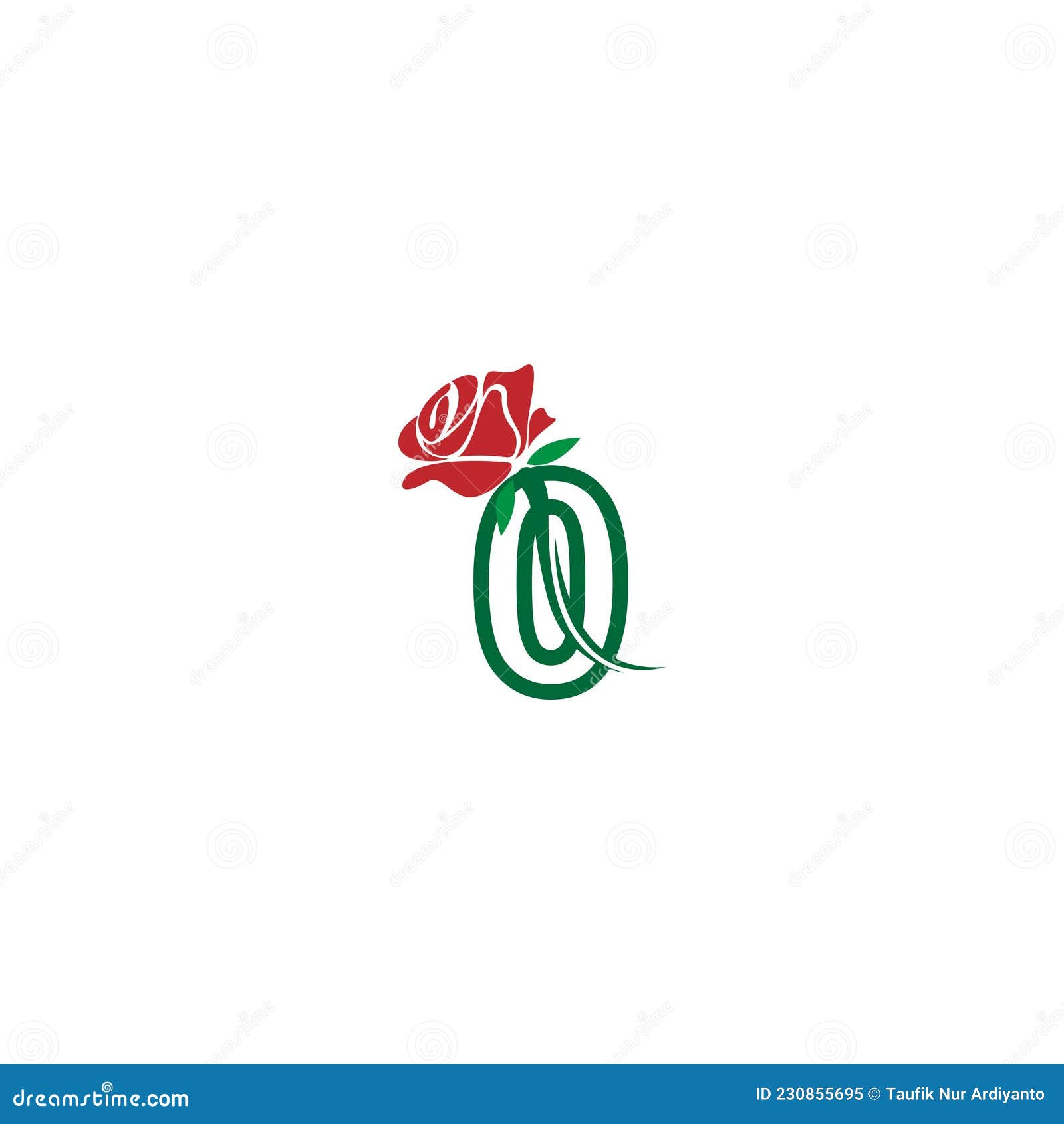 Number Zero with Rose Icon Logo Vector Template Stock Vector ...
