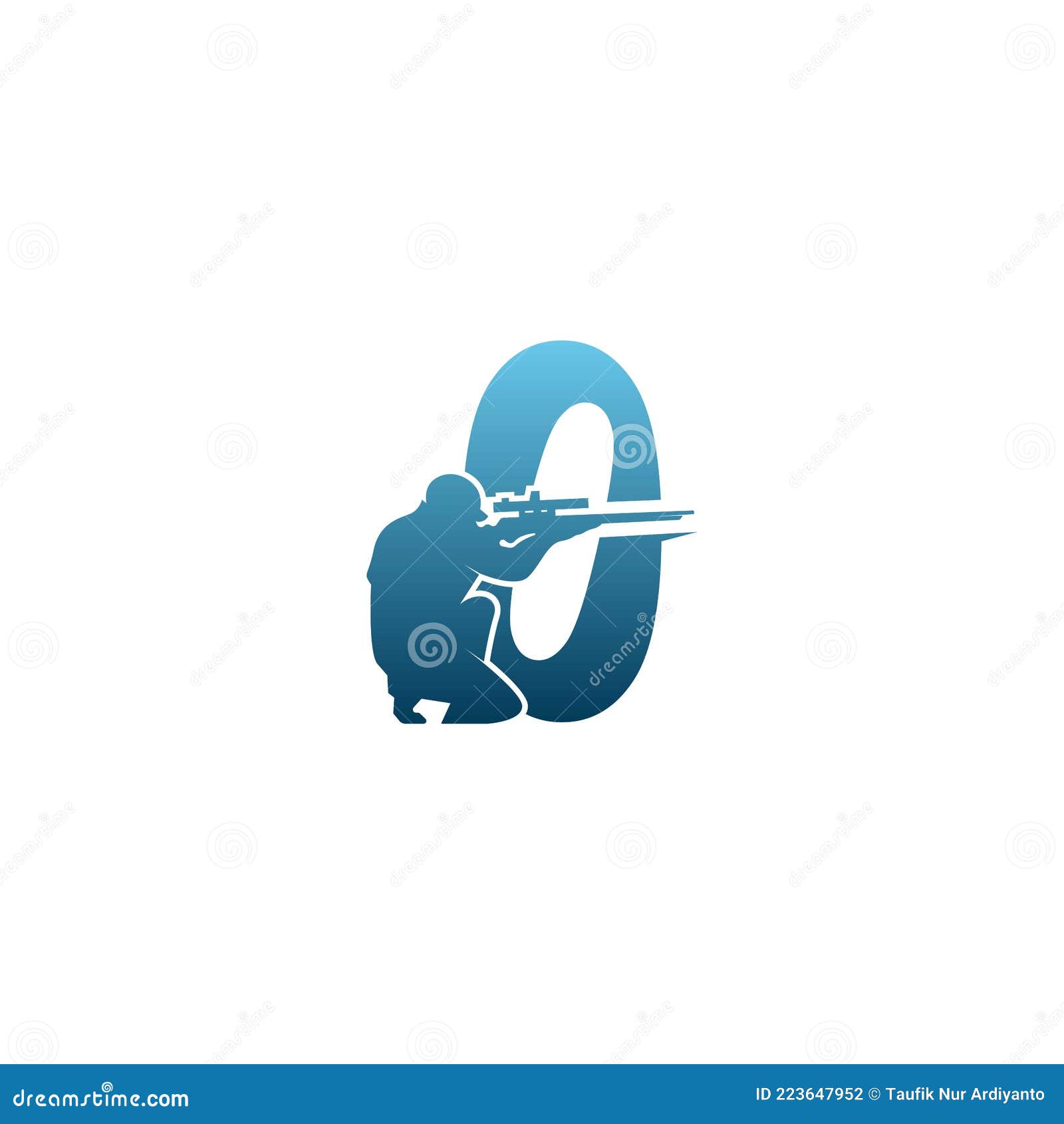 Number Zero with Sniper Icon Logo Design Concept Template Stock Vector ...
