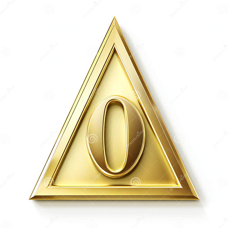 Number Zero in a Triangle on a White Background Stock Illustration ...