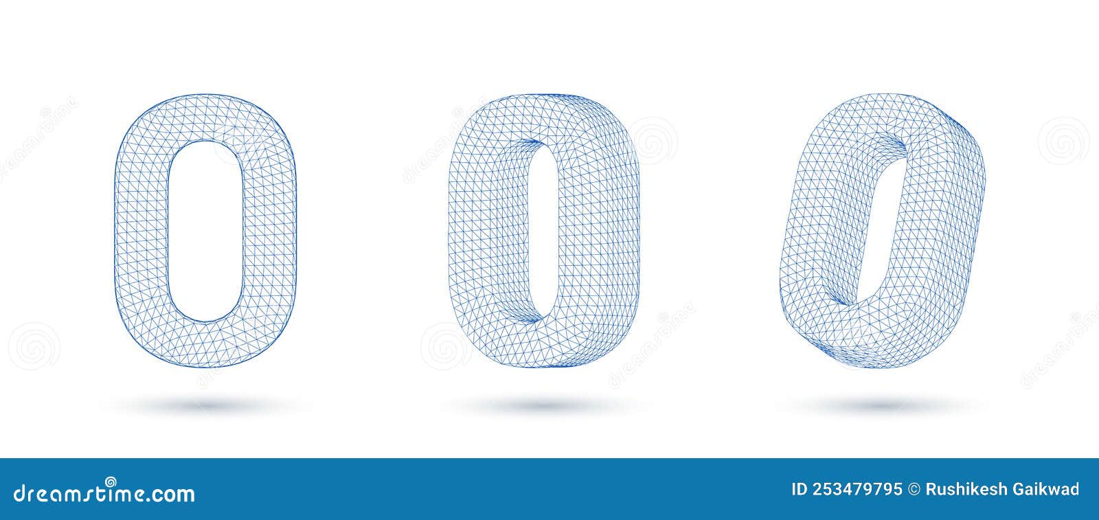 Number Zero Wireframe High Polygonal Outline Low Poly Style Vector ...