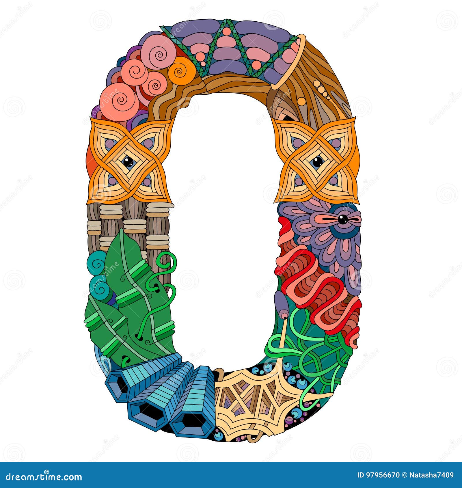 Number One Zentangle. Vector Decorative Number | CartoonDealer.com ...