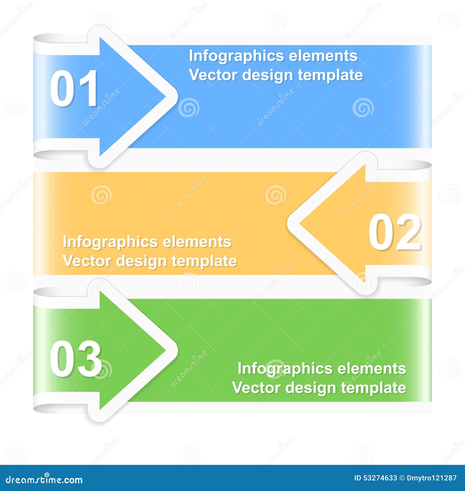 Numbered Arrow Banners. Design Template Stock Vector - Illustration of ...