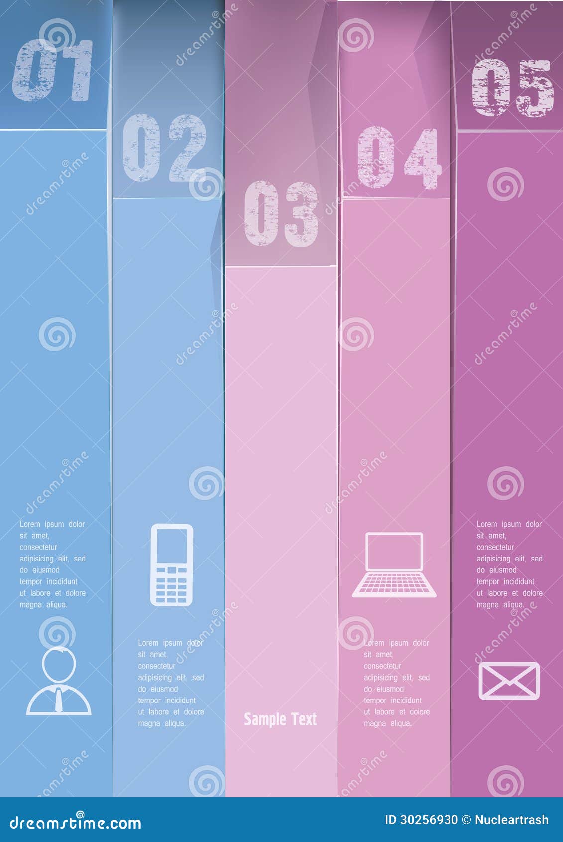 Numbered Banners blocks. stock vector. Illustration of card - 30256930