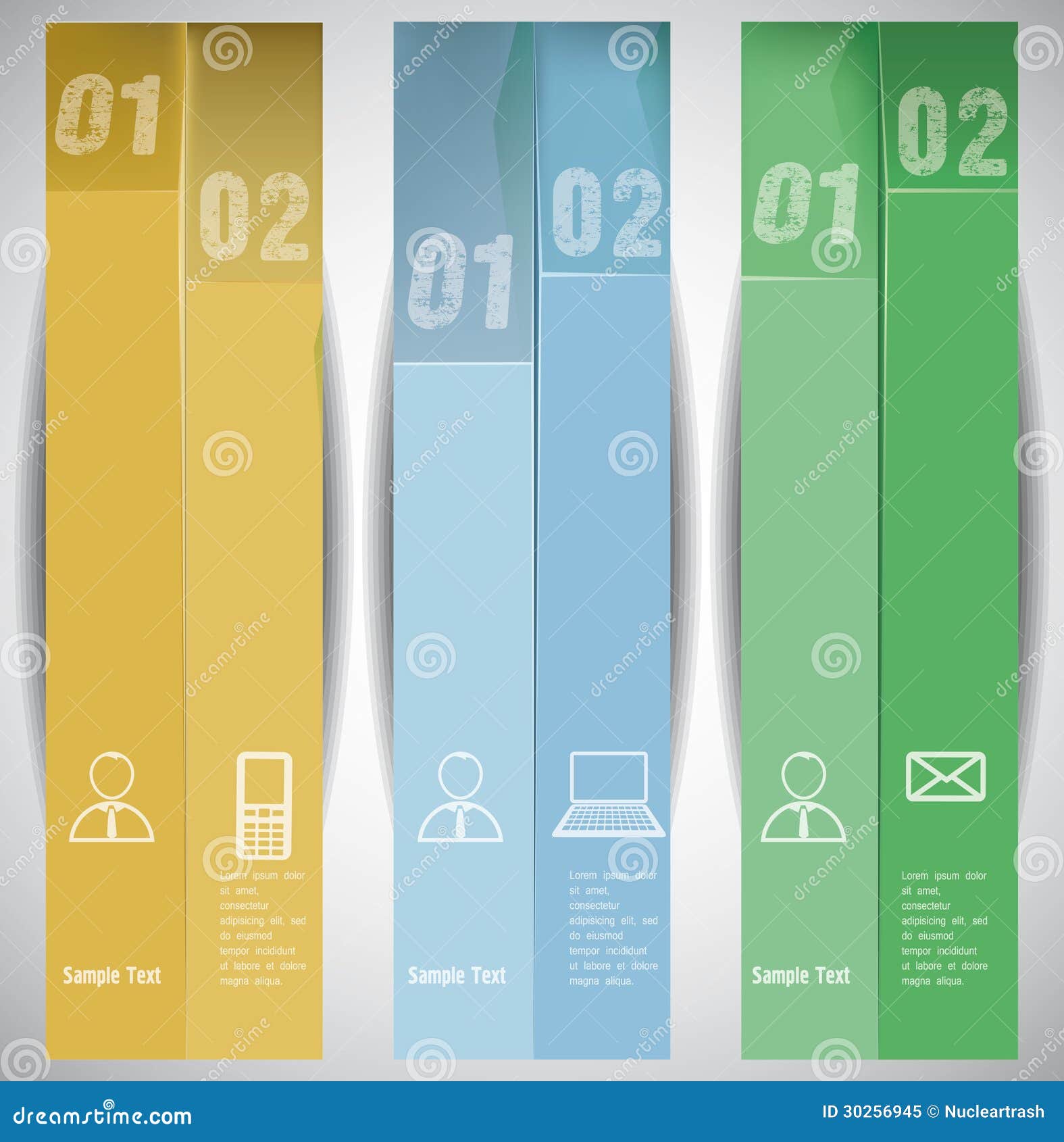 Numbered Banners blocks. stock vector. Illustration of backdrop - 30256945