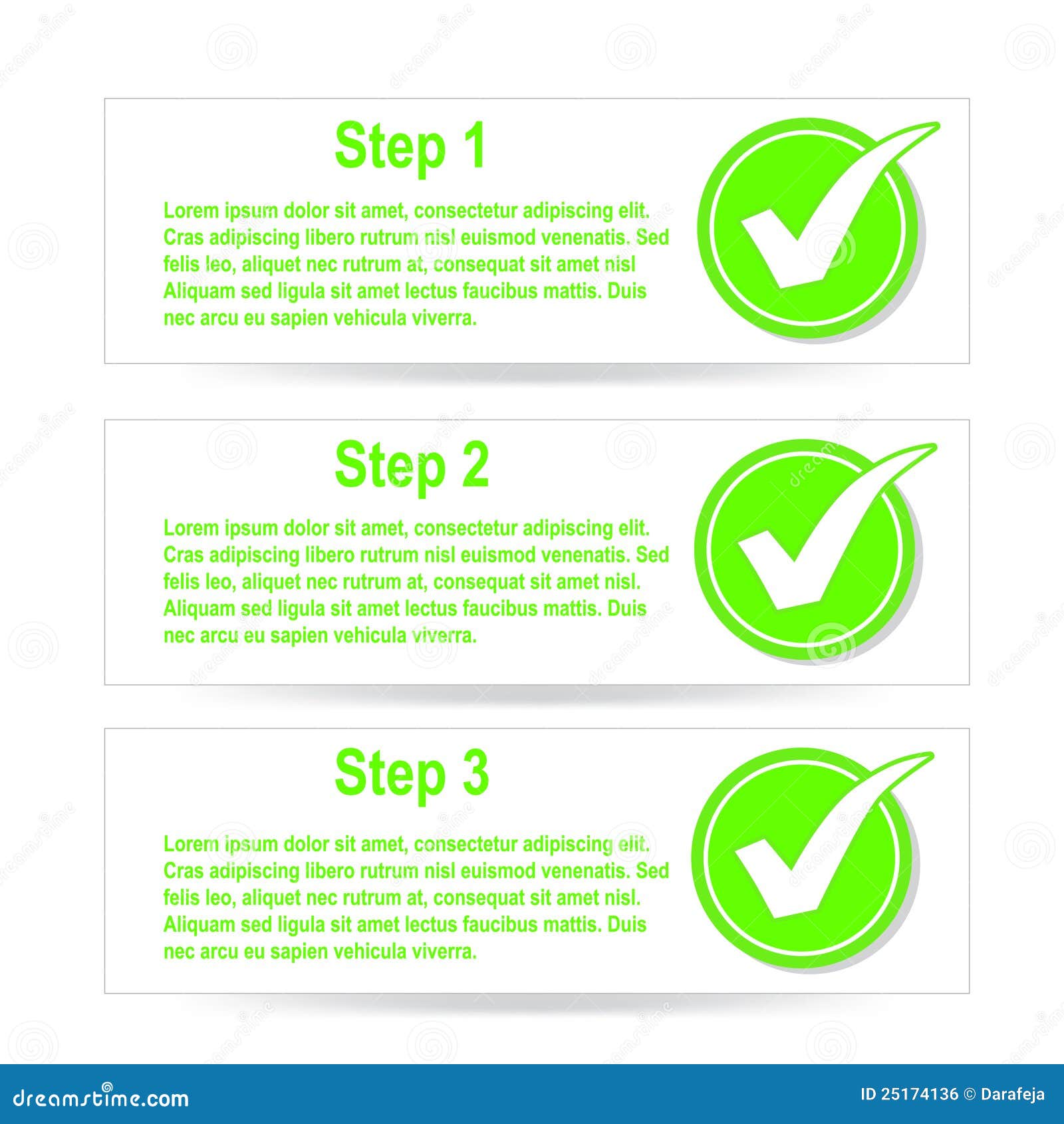 Numbered Banners with Check Mark Stickers Stock Vector - Illustration ...