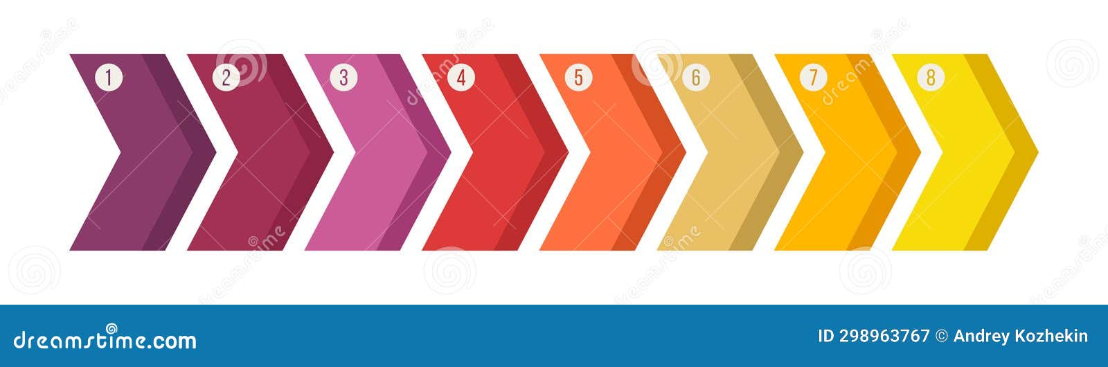 Numbered Color Arrows. Creative Infographic Concept with 8 Positions ...