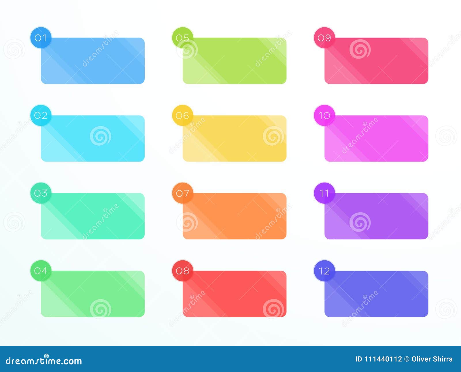 Numbered Flat Rectangle Text Boxes 1 To 12 Vector Stock Vector ... Numbered Flat Rectangle Text Boxes 1 To 12 Vector Stock Vector ...
