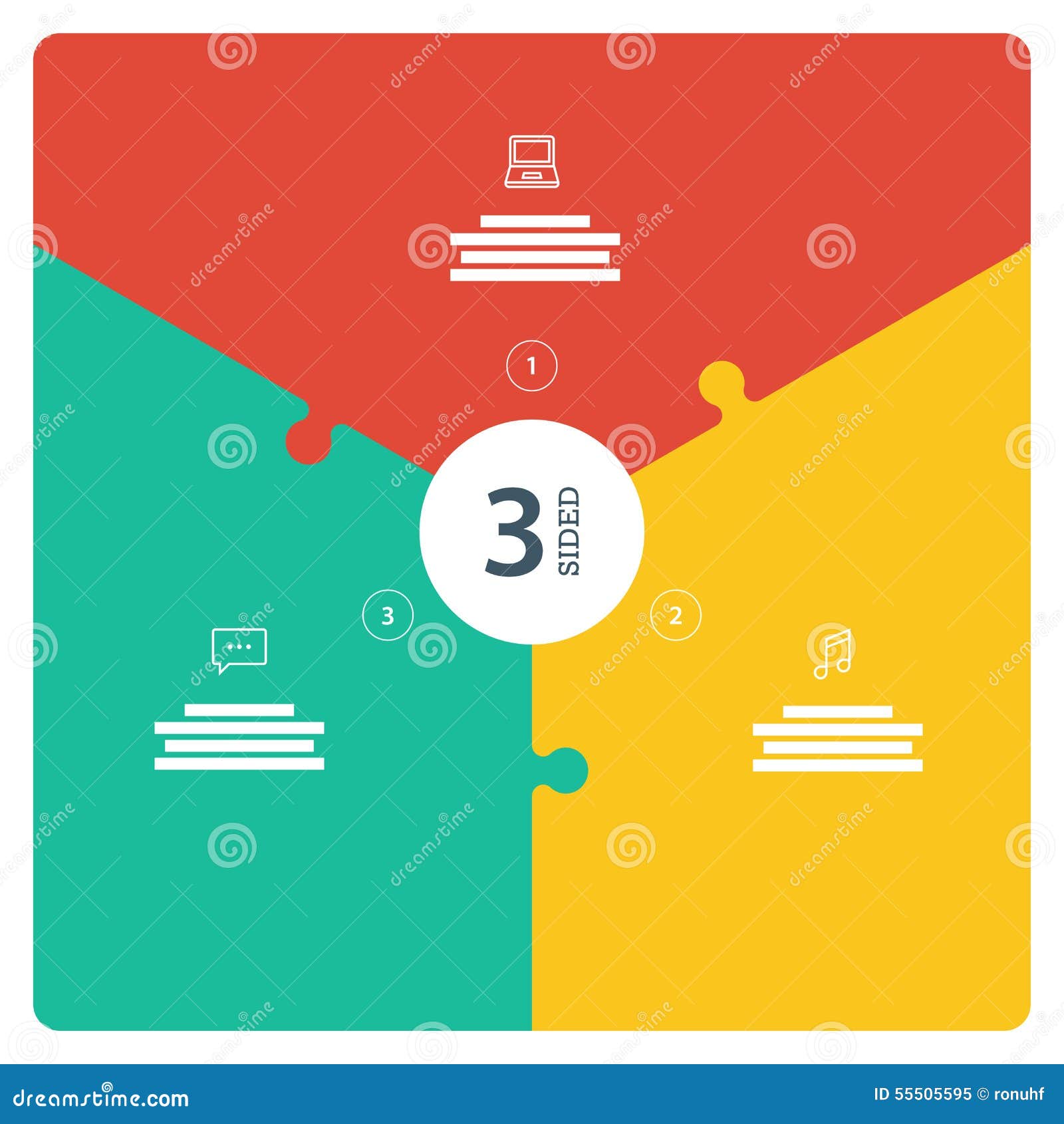 Numbered Full Page Flat Rainbow Spectrum Colored Puzzle Presentation ...