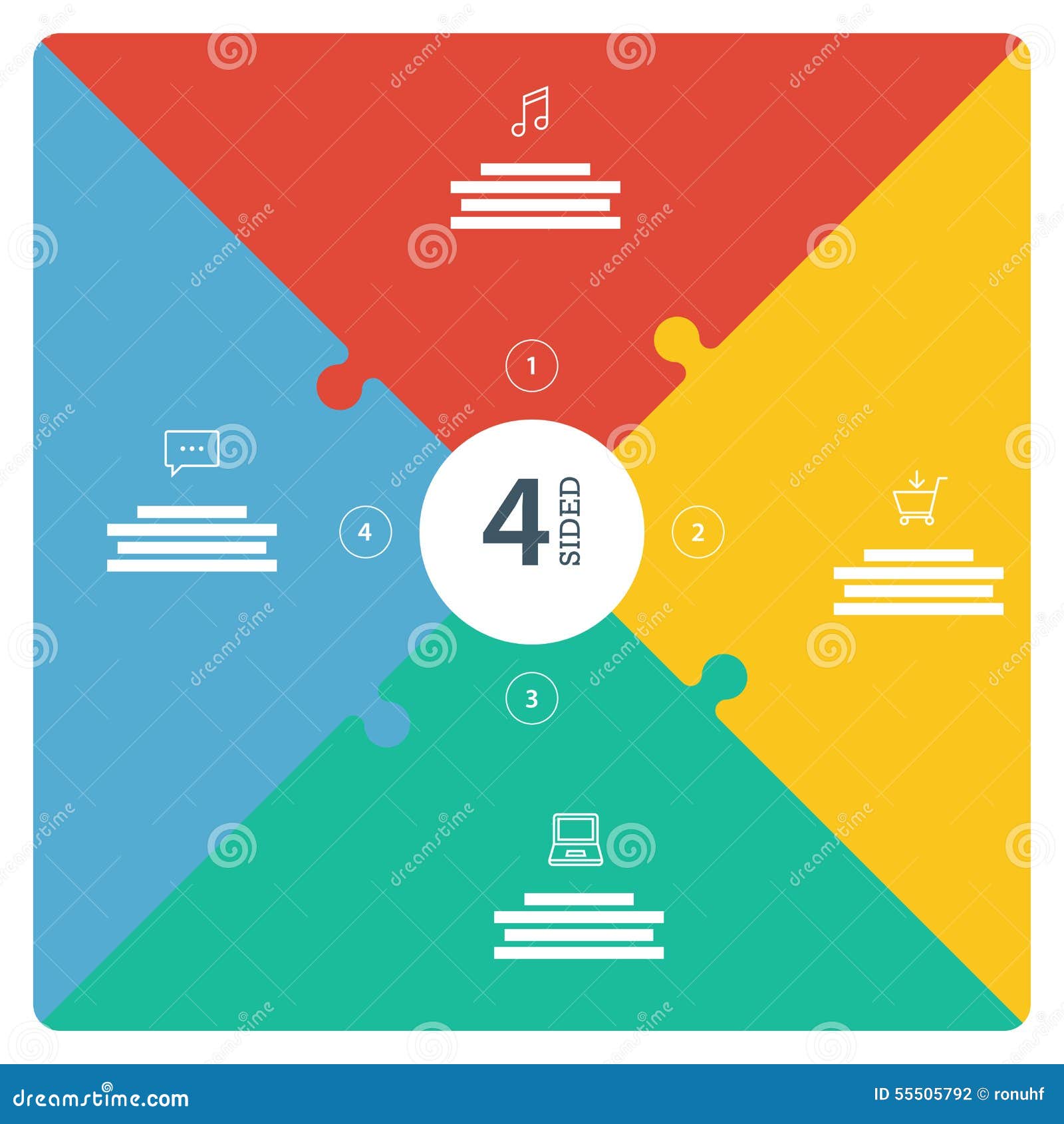 Numbered Full Page Flat Rainbow Spectrum Colored Puzzle Presentation ...