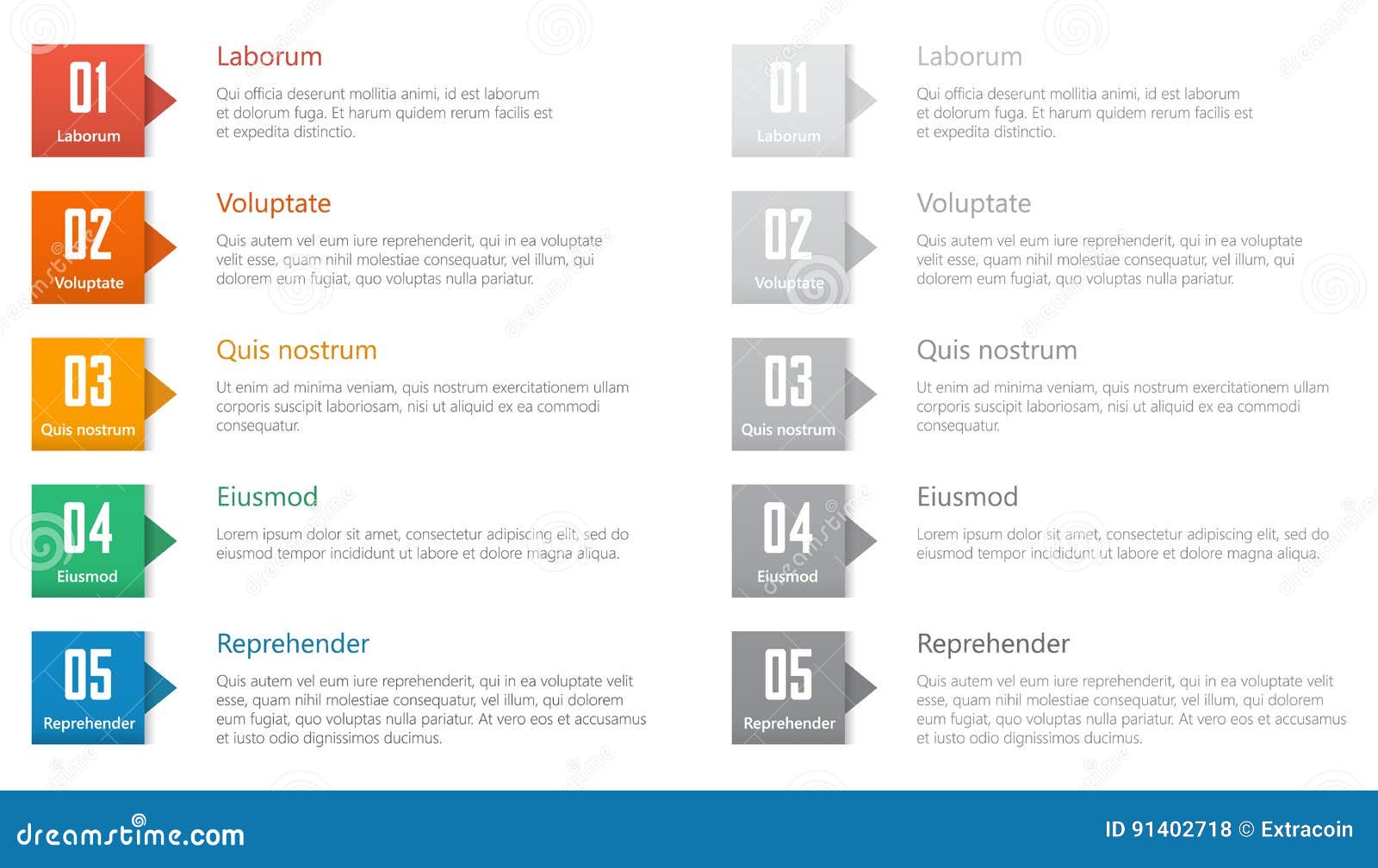 Numbered list design stock vector. Illustration of editable - 91402718